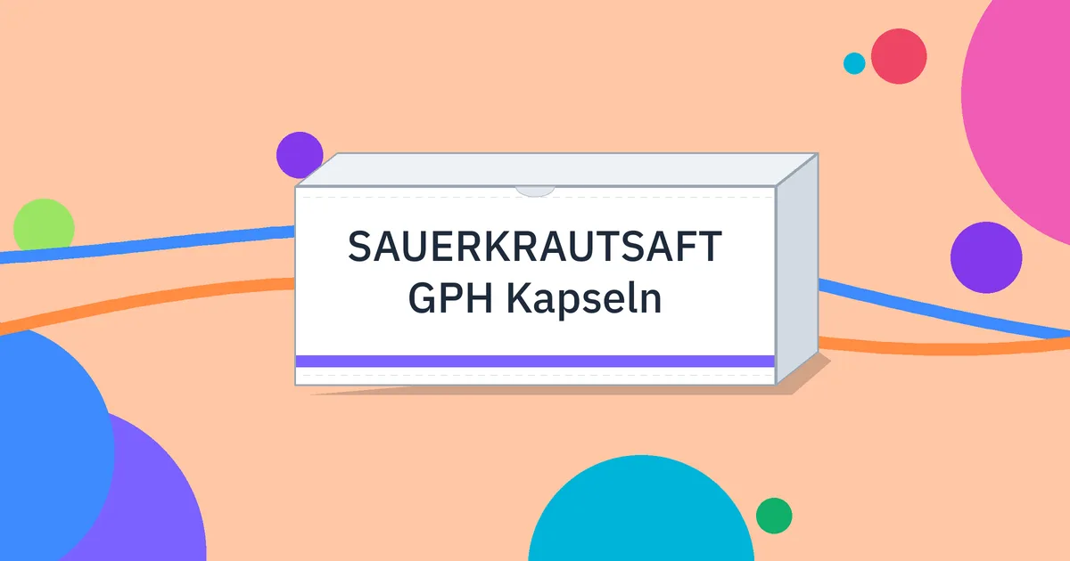 Symbolbild: Packung mit der Aufschrift SAUERKRAUTSAFT GPH Kapseln (PZN 01638638) – Verfügbarkeit und Bezug in Apotheken in Frankfurt am Main