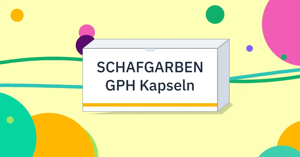 Symbolbild: Packung mit der Aufschrift SCHAFGARBEN GPH Kapseln (PZN 08404145) – Verfügbarkeit und Bezug in Apotheken in Frankfurt am Main
