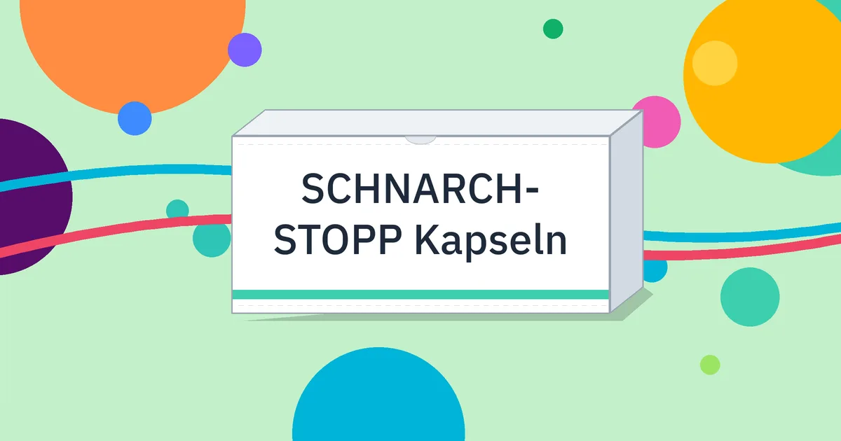 Symbolbild: Packung mit der Aufschrift SCHNARCH-STOPP Kapseln (PZN 16322935) – Verfügbarkeit und Bezug in Apotheken in Frankfurt am Main