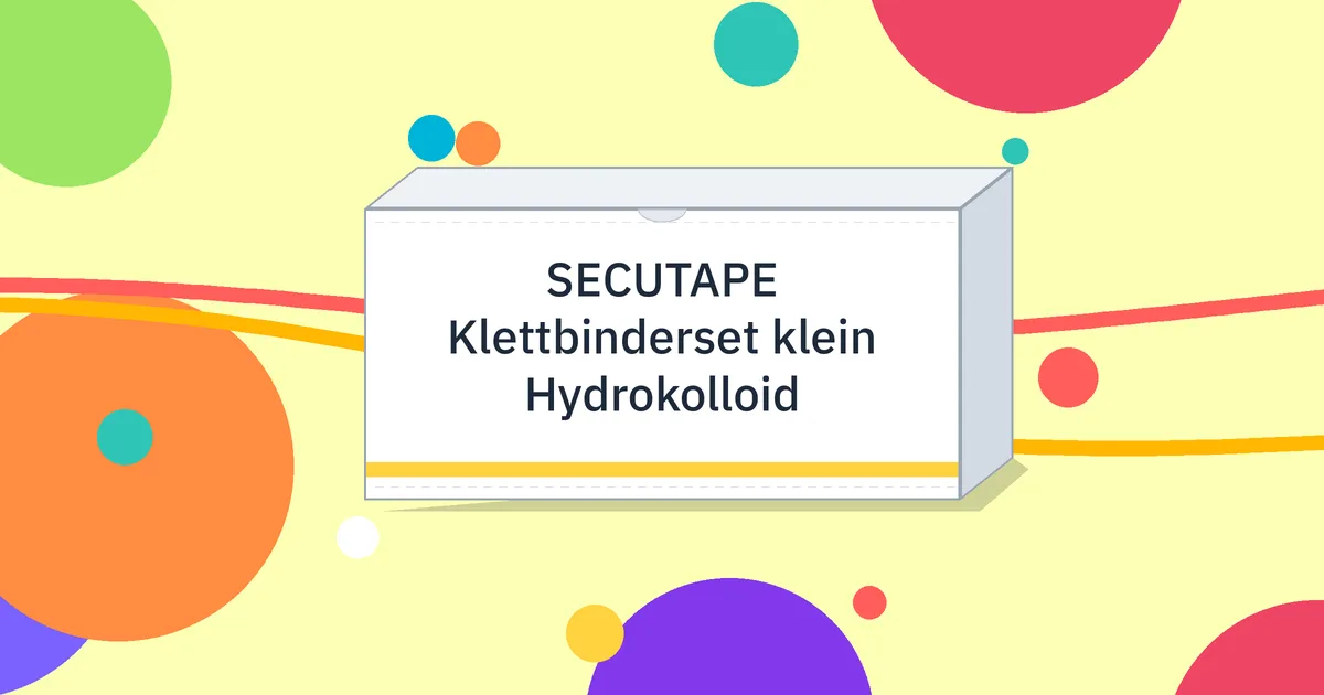 Symbolbild: Packung mit der Aufschrift SECUTAPE Klettbinderset klein Hydrokolloid (PZN 10322957) – Verfügbarkeit und Bezug in Apotheken in Frankfurt am Main