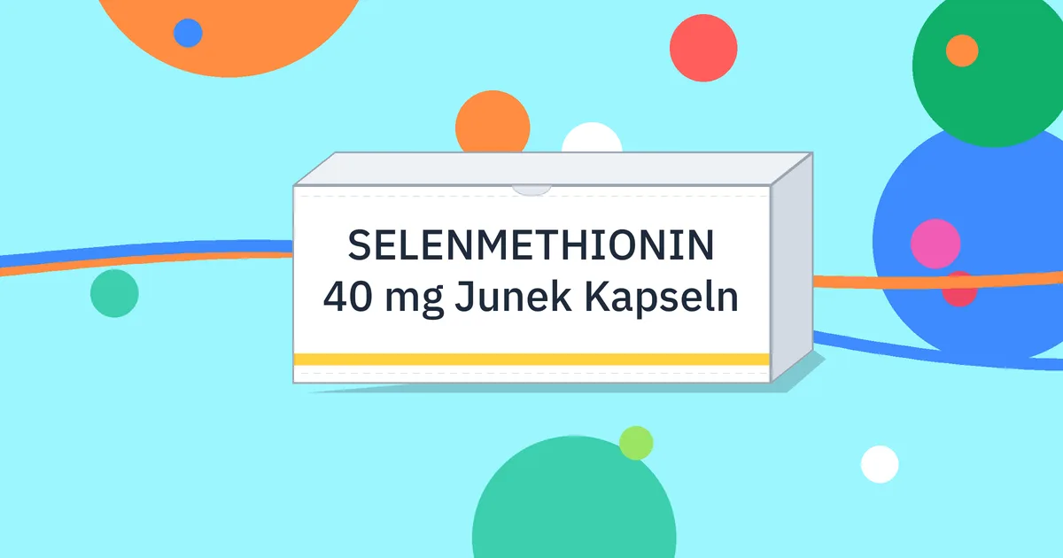 Symbolbild: Packung mit der Aufschrift SELENMETHIONIN 40 mg Junek Kapseln (PZN 20857659) – Verfügbarkeit und Bezug in Apotheken in Frankfurt am Main