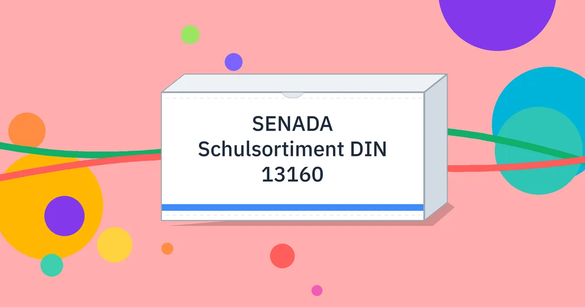 Symbolbild: Packung mit der Aufschrift SENADA Schulsortiment DIN 13160 (PZN 00809569) – Verfügbarkeit und Bezug in Apotheken in Frankfurt am Main