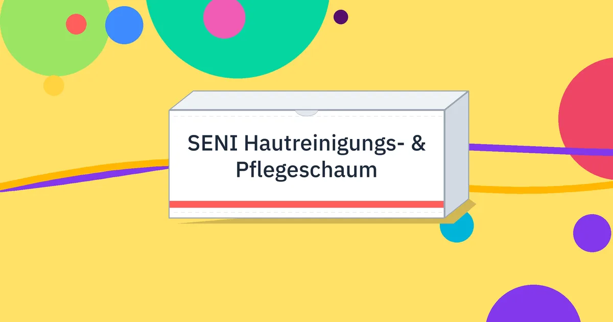 Symbolbild: Packung mit der Aufschrift SENI Hautreinigungs- & Pflegeschaum (PZN 09337824) – Verfügbarkeit und Bezug in Apotheken in Frankfurt am Main