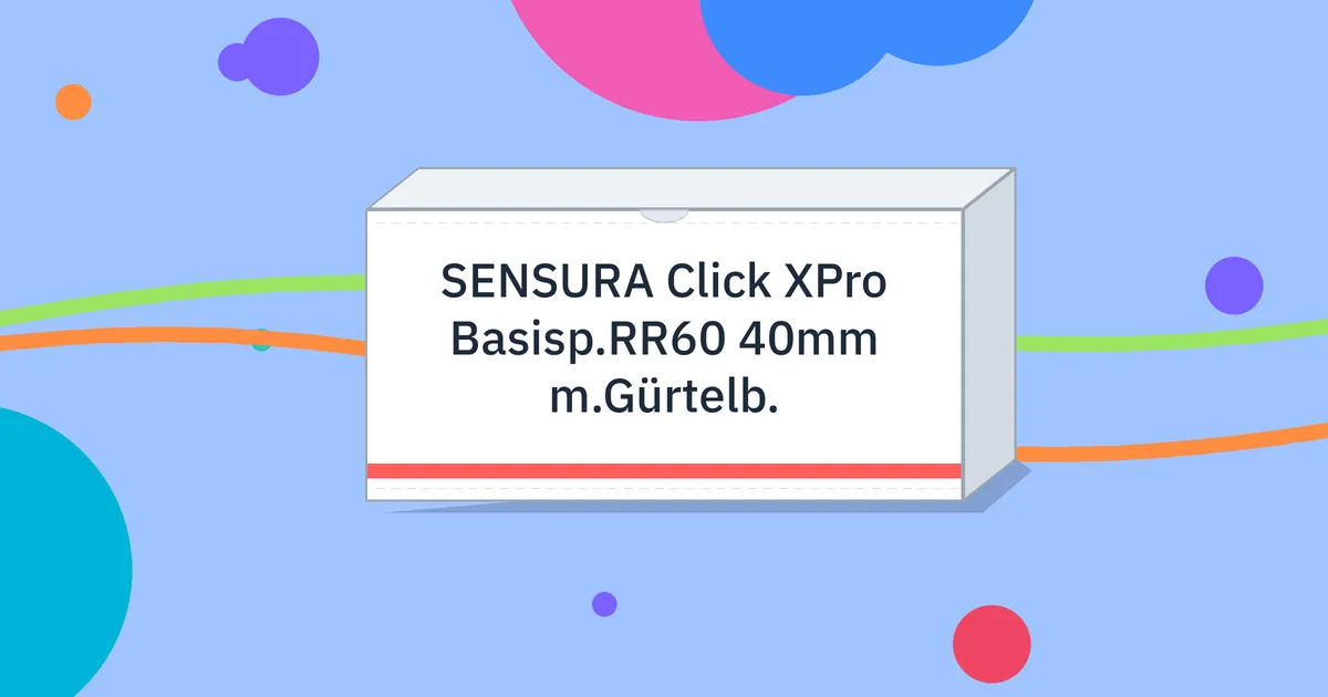 Symbolbild: Packung mit der Aufschrift SENSURA Click XPro Basisp.RR60 40mm m.Gürtelb. (PZN 07211409) – Verfügbarkeit und Bezug in Apotheken in Frankfurt am Main