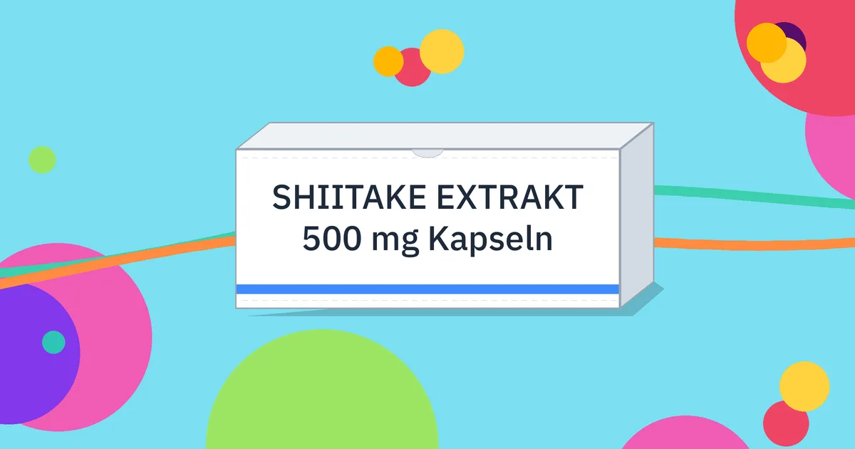 Symbolbild: Packung mit der Aufschrift SHIITAKE EXTRAKT 500 mg Kapseln (PZN 17255572) – Verfügbarkeit und Bezug in Apotheken in Frankfurt am Main