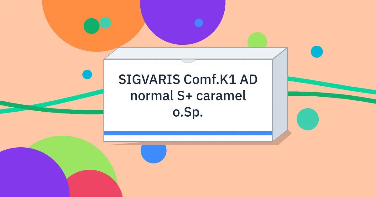 Symbolbild: Packung mit der Aufschrift SIGVARIS Comf.K1 AD normal S+ caramel o.Sp. (PZN 17041078) – Verfügbarkeit und Bezug in Apotheken in Frankfurt am Main