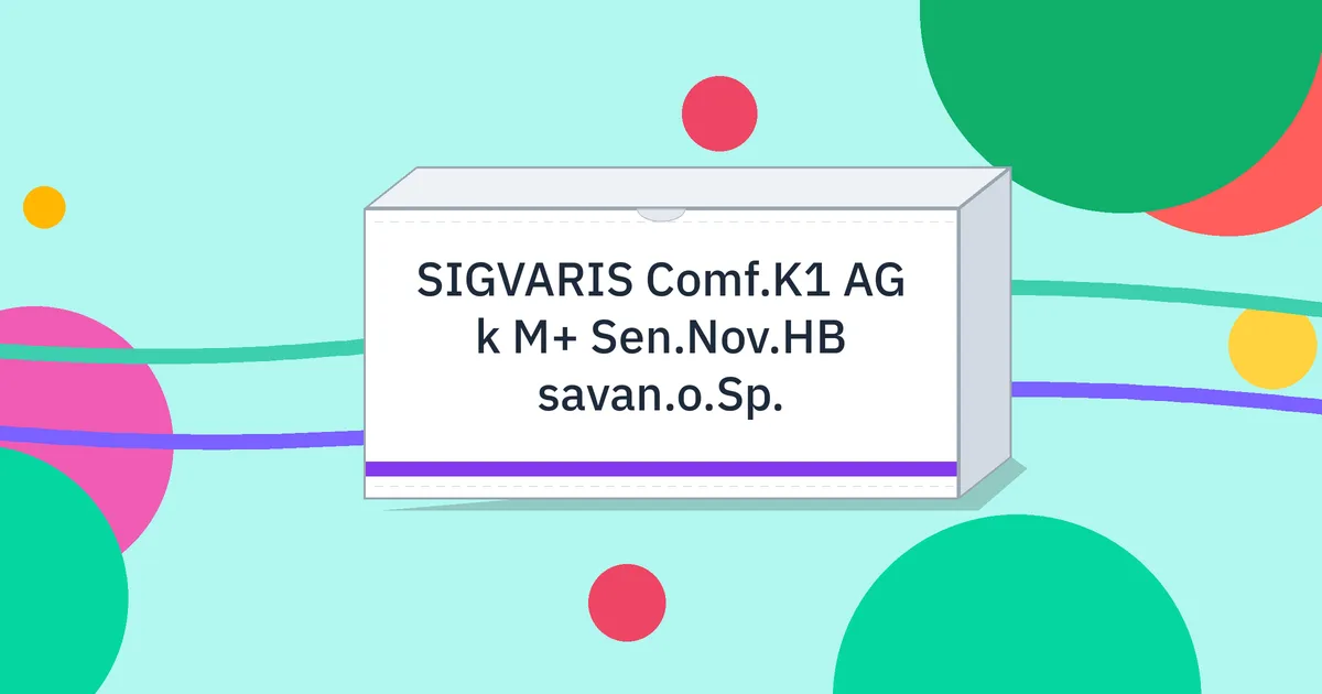 Symbolbild: Packung mit der Aufschrift SIGVARIS Comf.K1 AG k M+ Sen.Nov.HB savan.o.Sp. (PZN 17103276) – Verfügbarkeit und Bezug in Apotheken in Frankfurt am Main
