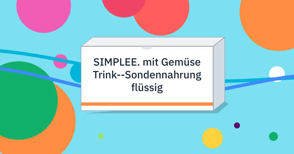 Symbolbild: Packung mit der Aufschrift SIMPLEE. mit Gemüse Trink--Sondennahrung flüssig (PZN 19289167) – Verfügbarkeit und Bezug in Apotheken in Frankfurt am Main