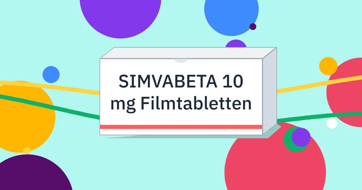 Symbolbild: Packung mit der Aufschrift SIMVABETA 10 mg Filmtabletten (PZN 03241098) – Verfügbarkeit und Bezug in Apotheken in Frankfurt am Main