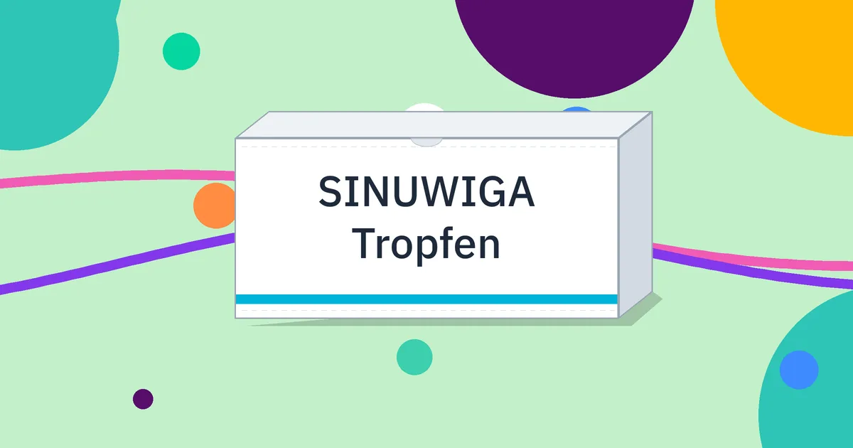 Symbolbild: Packung mit der Aufschrift SINUWIGA Tropfen (PZN 17955080) – Verfügbarkeit und Bezug in Apotheken in Frankfurt am Main