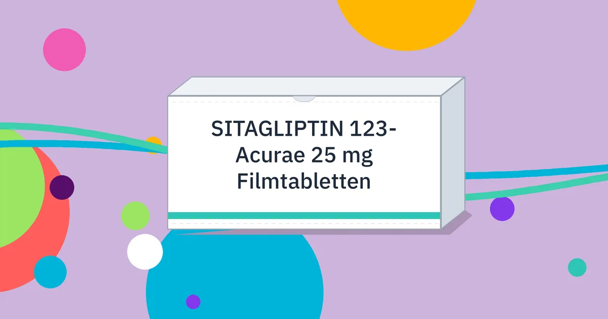 Symbolbild: Packung mit der Aufschrift SITAGLIPTIN 123-Acurae 25 mg Filmtabletten (PZN 19178976) – Verfügbarkeit und Bezug in Apotheken in Frankfurt am Main