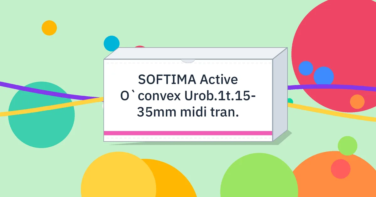 Symbolbild: Packung mit der Aufschrift SOFTIMA Active O`convex Urob.1t.15-35mm midi tran. (PZN 18049768) – Verfügbarkeit und Bezug in Apotheken in Frankfurt am Main