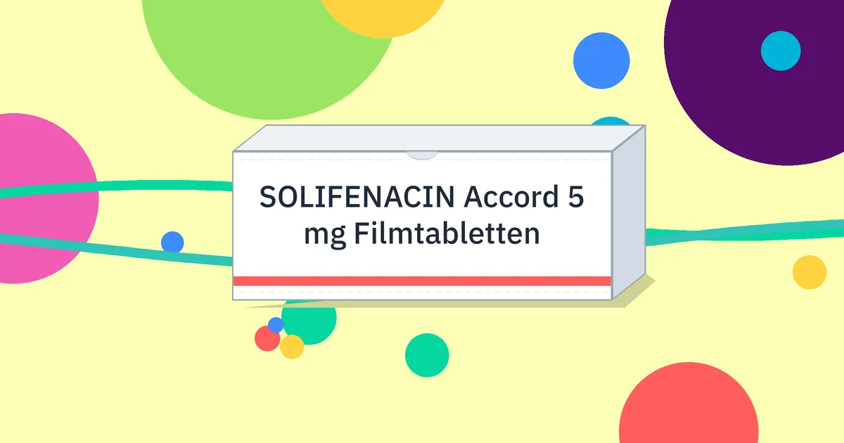 Symbolbild: Packung mit der Aufschrift SOLIFENACIN Accord 5 mg Filmtabletten (PZN 12544484) – Verfügbarkeit und Bezug in Apotheken in Frankfurt am Main