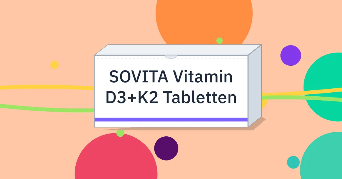 Symbolbild: Packung mit der Aufschrift SOVITA Vitamin D3+K2 Tabletten (PZN 11590312) – Verfügbarkeit und Bezug in Apotheken in Frankfurt am Main