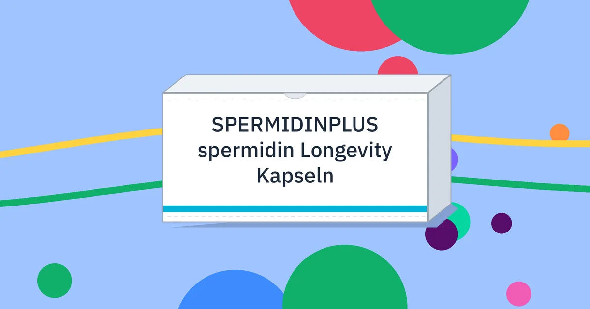 Symbolbild: Packung mit der Aufschrift SPERMIDINPLUS spermidin Longevity Kapseln (PZN 19943595) – Verfügbarkeit und Bezug in Apotheken in Frankfurt am Main