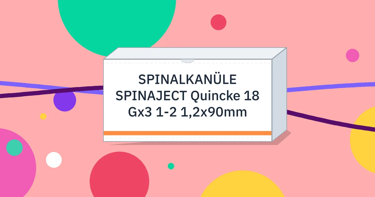 Symbolbild: Packung mit der Aufschrift SPINALKANÜLE SPINAJECT Quincke 18 Gx3 1-2 1,2x90mm (PZN 18862848) – Verfügbarkeit und Bezug in Apotheken in Frankfurt am Main