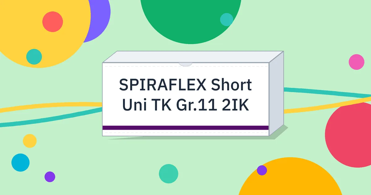Symbolbild: Packung mit der Aufschrift SPIRAFLEX Short Uni TK Gr.11 2IK (PZN 14002824) – Verfügbarkeit und Bezug in Apotheken in Frankfurt am Main