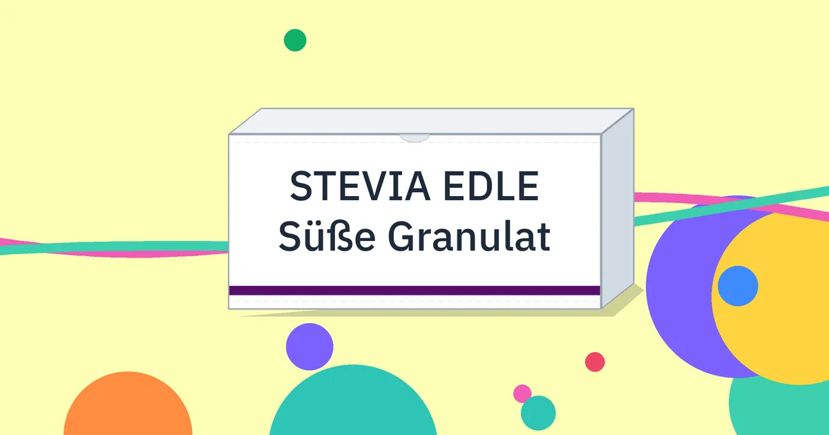 Symbolbild: Packung mit der Aufschrift STEVIA EDLE Süße Granulat (PZN 05877245) – Verfügbarkeit und Bezug in Apotheken in Frankfurt am Main