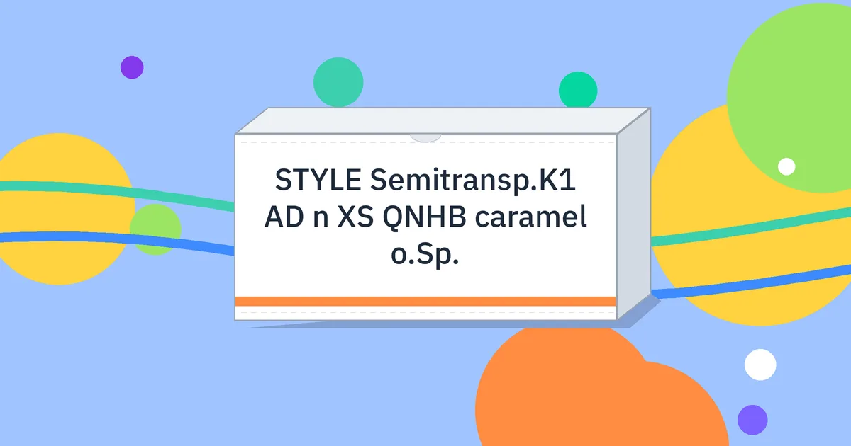 Symbolbild: Packung mit der Aufschrift STYLE Semitransp.K1 AD n XS QNHB caramel o.Sp. (PZN 18869299) – Verfügbarkeit und Bezug in Apotheken in Frankfurt am Main