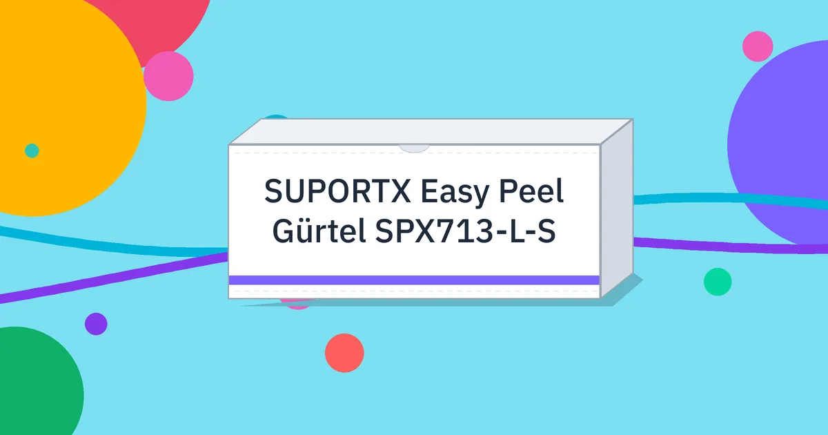 Symbolbild: Packung mit der Aufschrift SUPORTX Easy Peel Gürtel SPX713-L-S (PZN 09386024) – Verfügbarkeit und Bezug in Apotheken in Frankfurt am Main