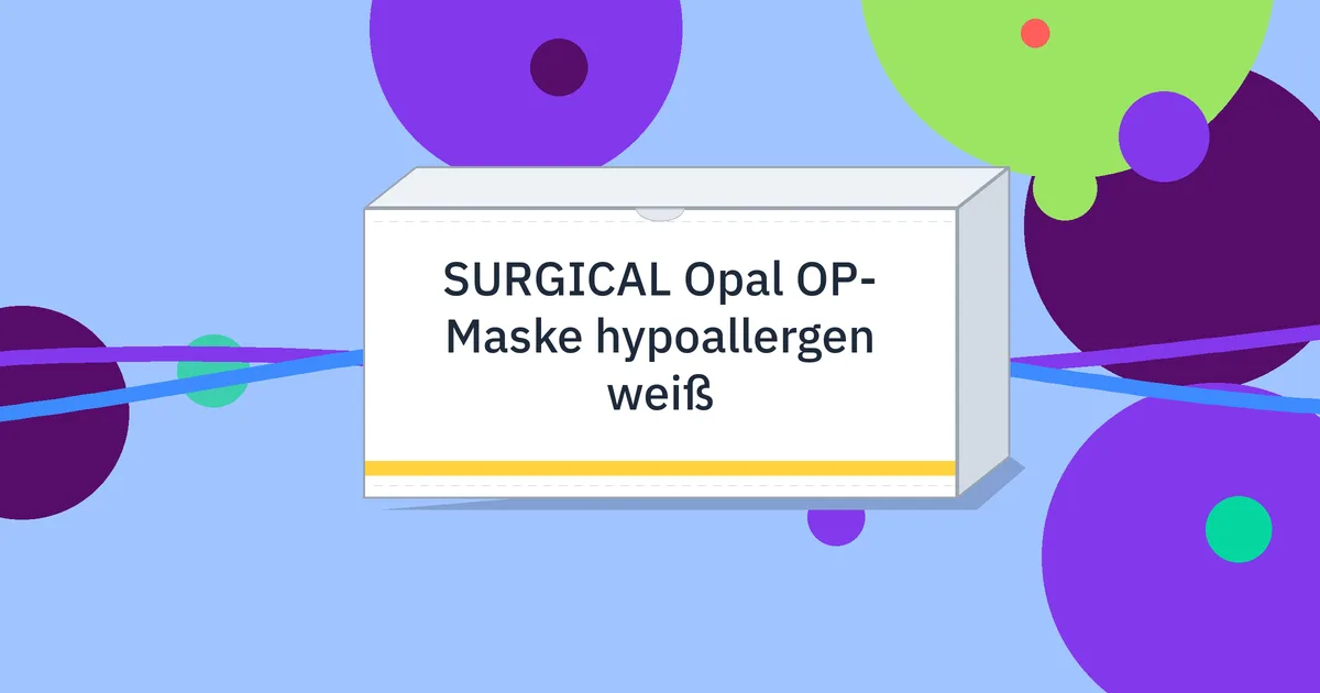 Symbolbild: Packung mit der Aufschrift SURGICAL Opal OP-Maske hypoallergen weiß (PZN 07704661) – Verfügbarkeit und Bezug in Apotheken in Frankfurt am Main