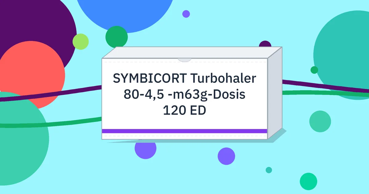 Symbolbild: Packung mit der Aufschrift SYMBICORT Turbohaler 80-4,5 -m63g-Dosis 120 ED (PZN 05500434) – Verfügbarkeit und Bezug in Apotheken in Frankfurt am Main