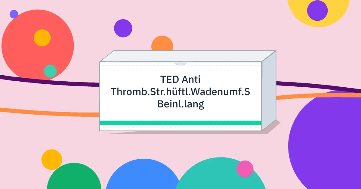 Symbolbild: Packung mit der Aufschrift TED Anti Thromb.Str.hüftl.Wadenumf.S Beinl.lang (PZN 12377885) – Verfügbarkeit und Bezug in Apotheken in Frankfurt am Main