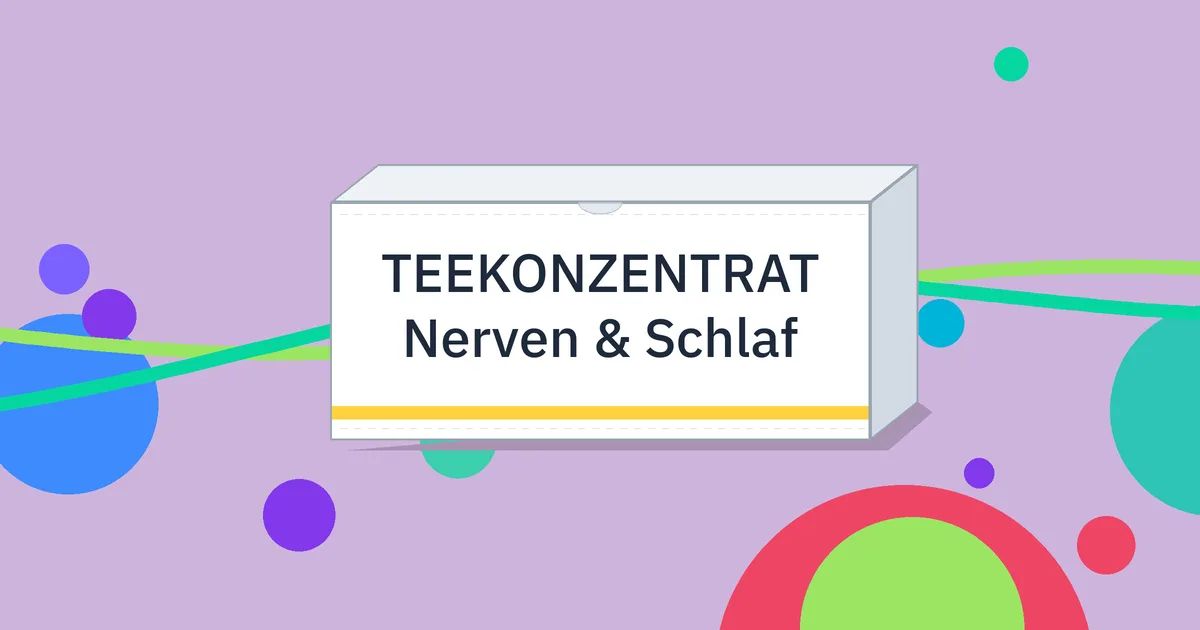 Symbolbild: Packung mit der Aufschrift TEEKONZENTRAT Nerven & Schlaf (PZN 13572867) – Verfügbarkeit und Bezug in Apotheken in Frankfurt am Main