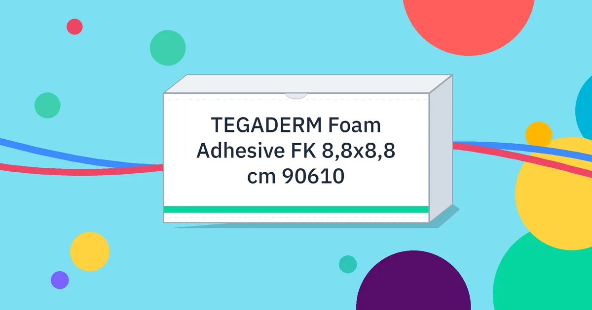 Symbolbild: Packung mit der Aufschrift TEGADERM Foam Adhesive FK 8,8x8,8 cm 90610 (PZN 06917320) – Verfügbarkeit und Bezug in Apotheken in Frankfurt am Main