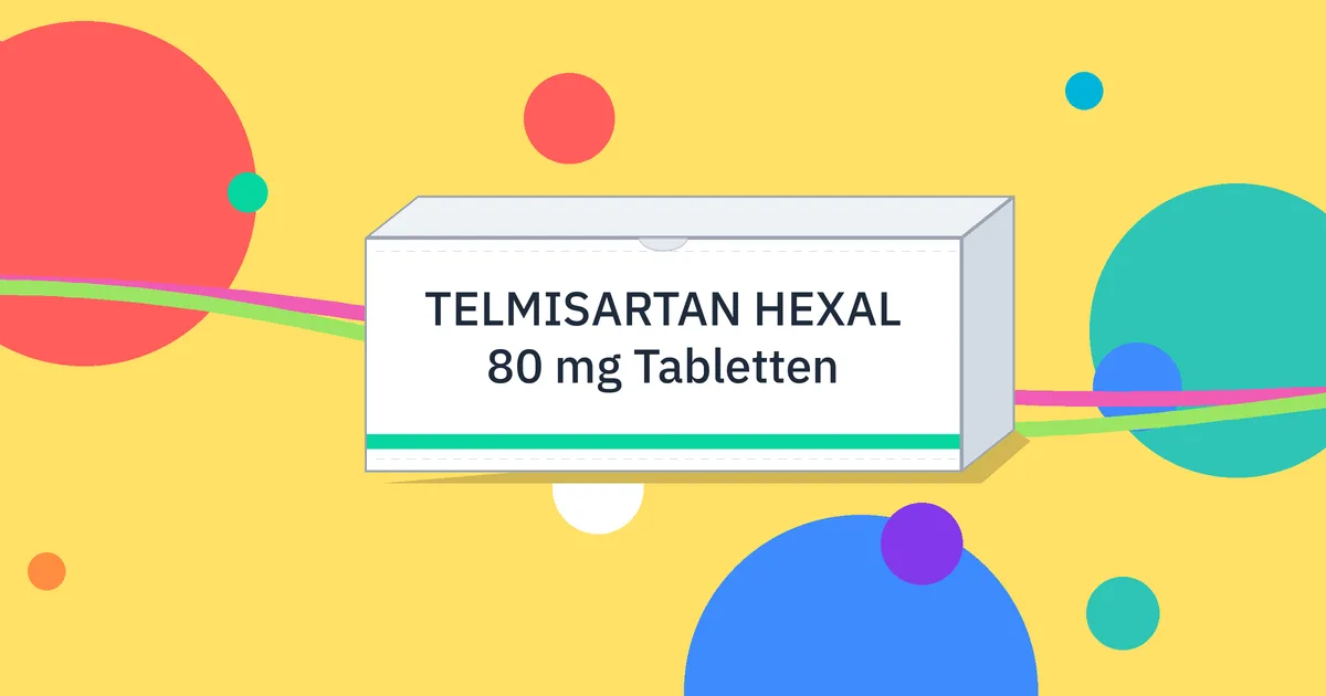 Symbolbild: Packung mit der Aufschrift TELMISARTAN HEXAL 80 mg Tabletten (PZN 10014262) – Verfügbarkeit und Bezug in Apotheken in Frankfurt am Main