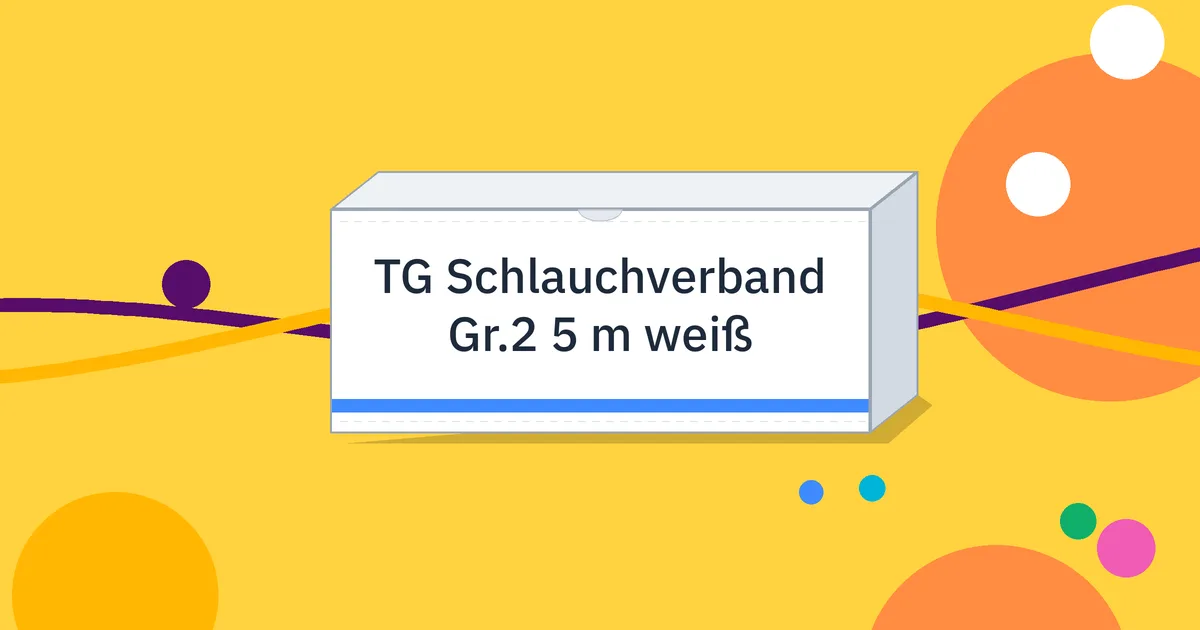 Symbolbild: Packung mit der Aufschrift TG Schlauchverband Gr.2 5 m weiß (PZN 01020192) – Verfügbarkeit und Bezug in Apotheken in Frankfurt am Main