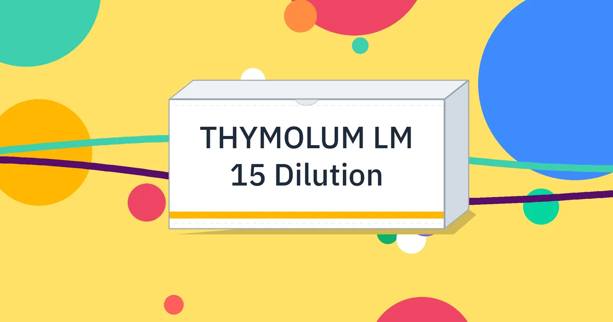 Symbolbild: Packung mit der Aufschrift THYMOLUM LM 15 Dilution (PZN 13222535) – Verfügbarkeit und Bezug in Apotheken in Frankfurt am Main
