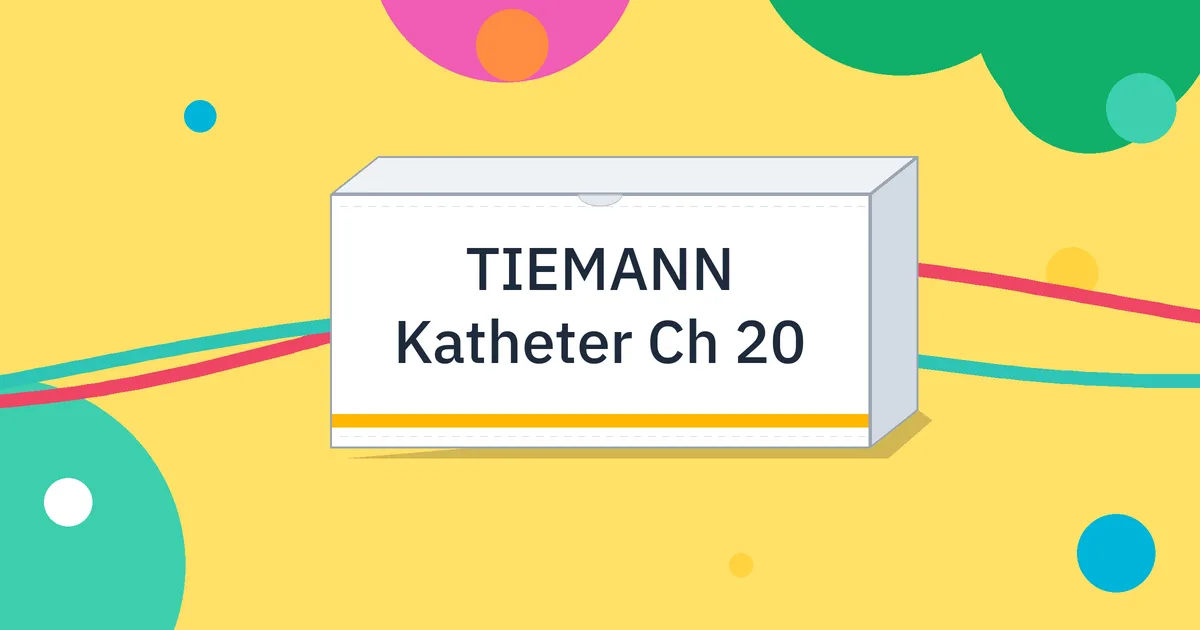 Symbolbild: Packung mit der Aufschrift TIEMANN Katheter Ch 20 (PZN 10830731) – Verfügbarkeit und Bezug in Apotheken in Frankfurt am Main