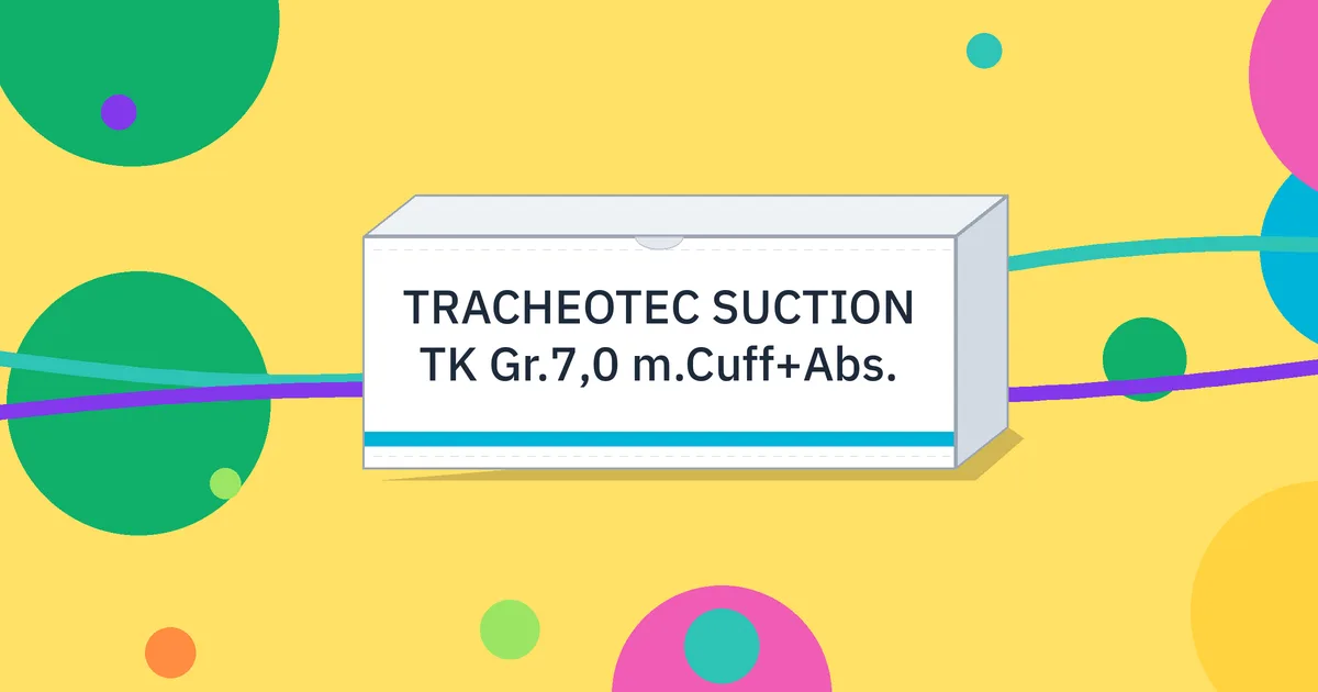 Symbolbild: Packung mit der Aufschrift TRACHEOTEC SUCTION TK Gr.7,0 m.Cuff+Abs. (PZN 02682133) – Verfügbarkeit und Bezug in Apotheken in Frankfurt am Main