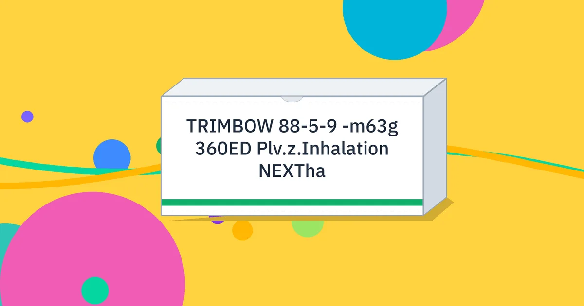 Symbolbild: Packung mit der Aufschrift TRIMBOW 88-5-9 -m63g 360ED Plv.z.Inhalation NEXTha (PZN 17877500) – Verfügbarkeit und Bezug in Apotheken in Frankfurt am Main