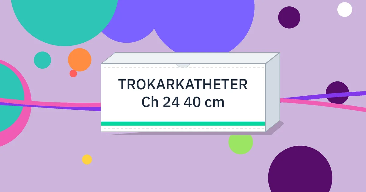Symbolbild: Packung mit der Aufschrift TROKARKATHETER Ch 24 40 cm (PZN 03049343) – Verfügbarkeit und Bezug in Apotheken in Frankfurt am Main