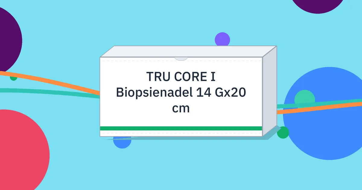 Symbolbild: Packung mit der Aufschrift TRU CORE I Biopsienadel 14 Gx20 cm (PZN 06768630) – Verfügbarkeit und Bezug in Apotheken in Frankfurt am Main