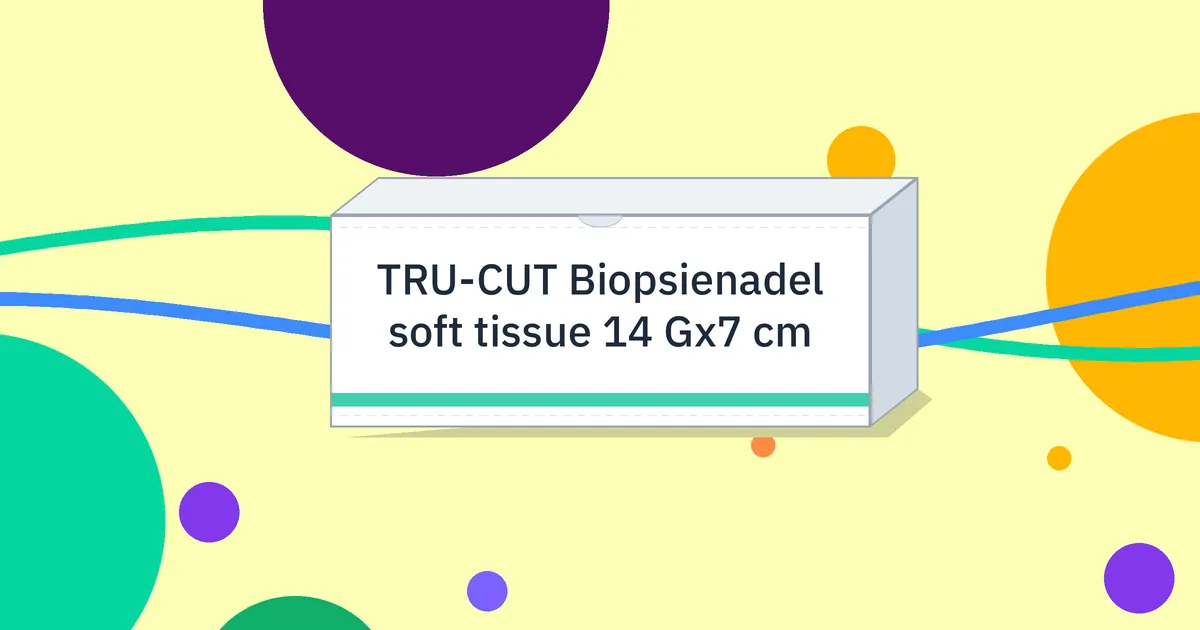 Symbolbild: Packung mit der Aufschrift TRU-CUT Biopsienadel soft tissue 14 Gx7 cm (PZN 18766122) – Verfügbarkeit und Bezug in Apotheken in Frankfurt am Main