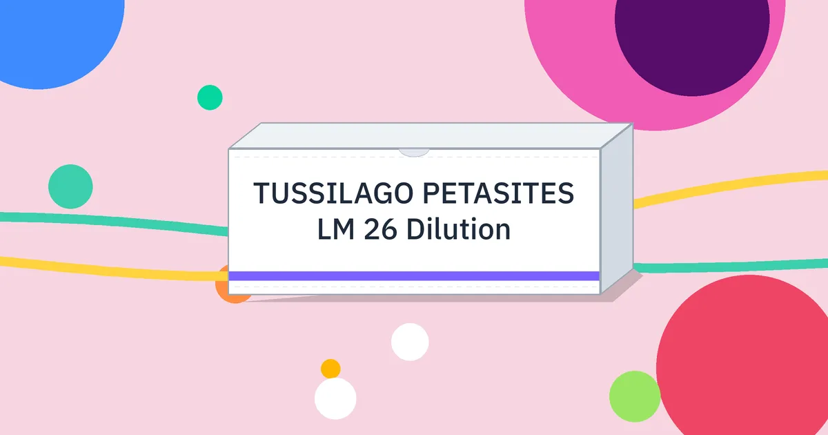 Symbolbild: Packung mit der Aufschrift TUSSILAGO PETASITES LM 26 Dilution (PZN 13254512) – Verfügbarkeit und Bezug in Apotheken in Frankfurt am Main