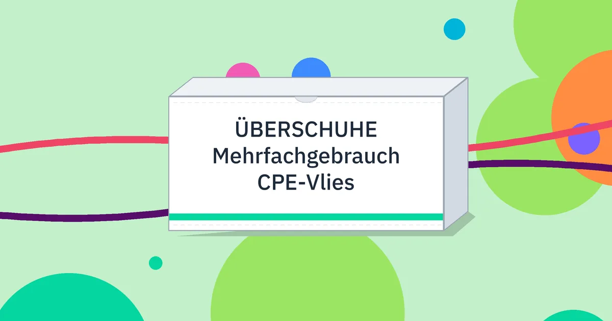 Symbolbild: Packung mit der Aufschrift ÜBERSCHUHE Mehrfachgebrauch CPE-Vlies (PZN 07120523) – Verfügbarkeit und Bezug in Apotheken in Frankfurt am Main