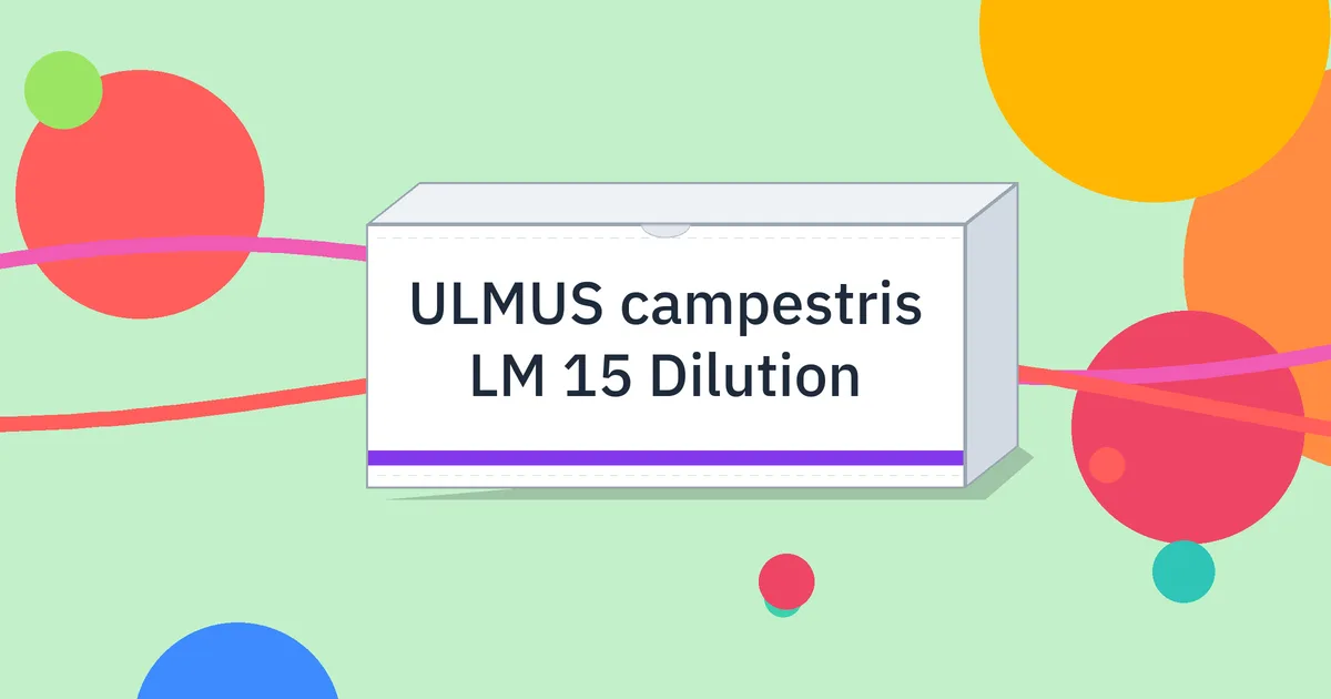 Symbolbild: Packung mit der Aufschrift ULMUS campestris LM 15 Dilution (PZN 13255339) – Verfügbarkeit und Bezug in Apotheken in Frankfurt am Main