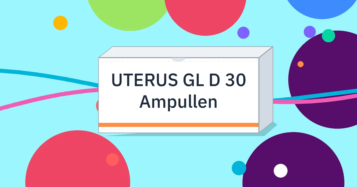 Symbolbild: Packung mit der Aufschrift UTERUS GL D 30 Ampullen (PZN 03789442) – Verfügbarkeit und Bezug in Apotheken in Frankfurt am Main