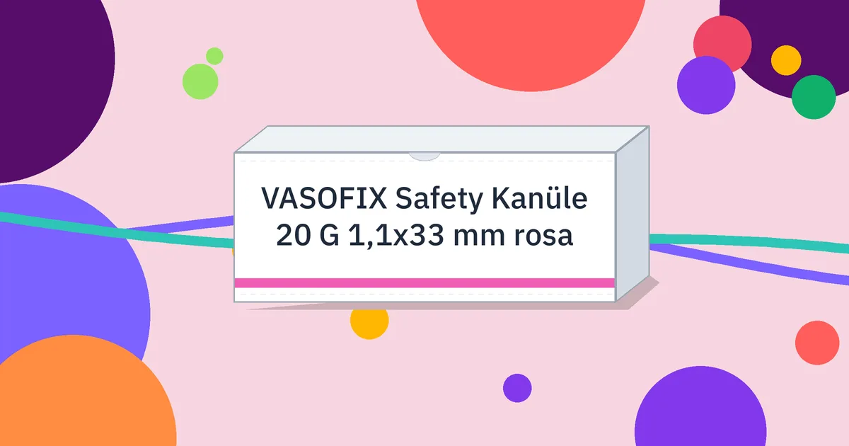 Symbolbild: Packung mit der Aufschrift VASOFIX Safety Kanüle 20 G 1,1x33 mm rosa (PZN 18778964) – Verfügbarkeit und Bezug in Apotheken in Frankfurt am Main