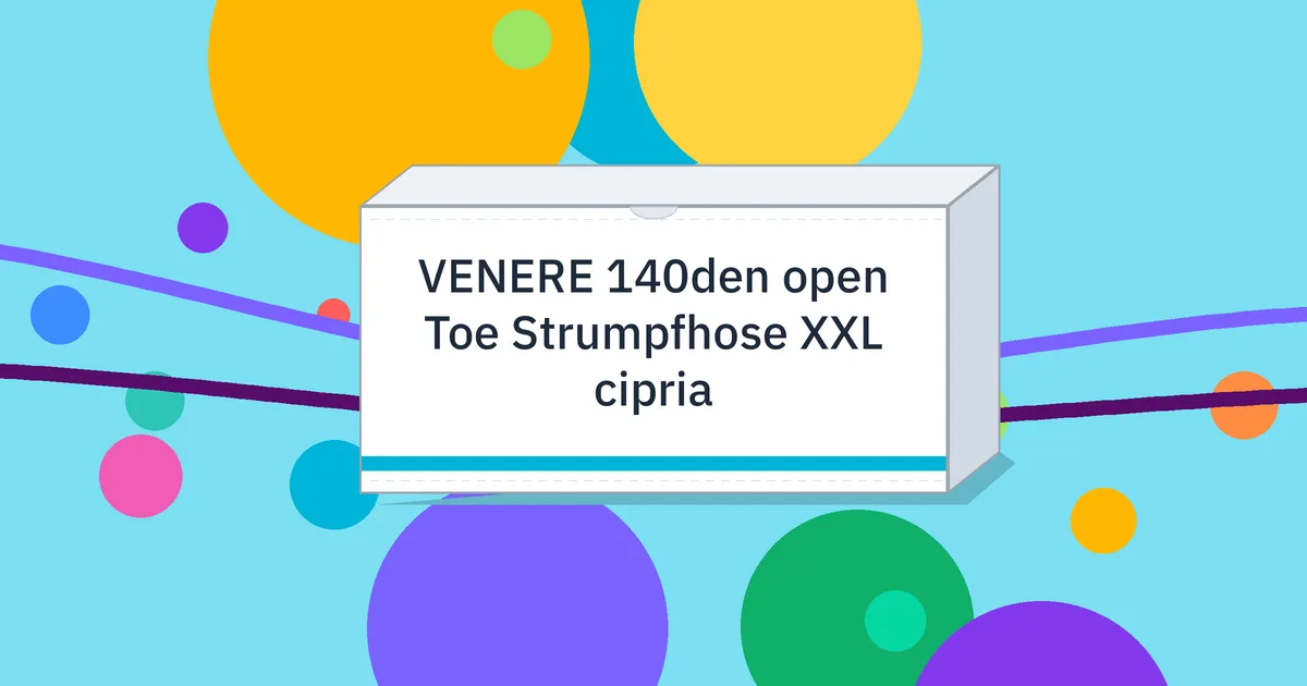 Symbolbild: Packung mit der Aufschrift VENERE 140den open Toe Strumpfhose XXL cipria (PZN 16174133) – Verfügbarkeit und Bezug in Apotheken in Frankfurt am Main