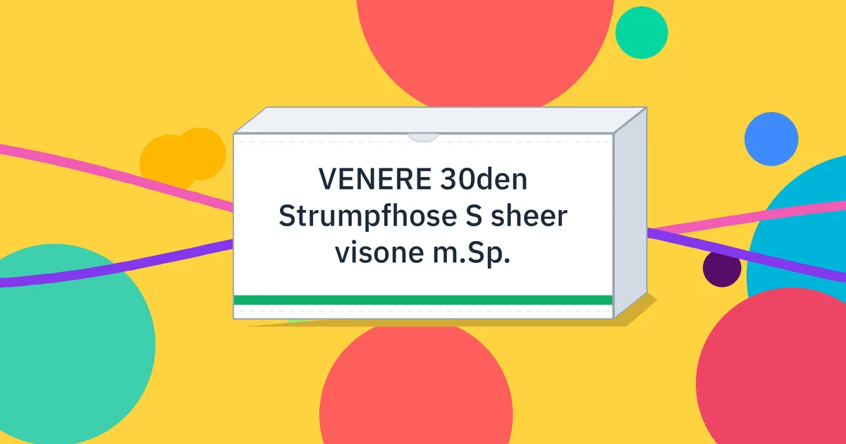 Symbolbild: Packung mit der Aufschrift VENERE 30den Strumpfhose S sheer visone m.Sp. (PZN 16172223) – Verfügbarkeit und Bezug in Apotheken in Frankfurt am Main