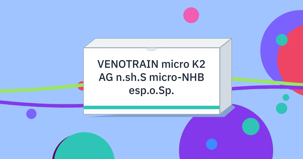 Symbolbild: Packung mit der Aufschrift VENOTRAIN micro K2 AG n.sh.S micro-NHB esp.o.Sp. (PZN 16067029) – Verfügbarkeit und Bezug in Apotheken in Frankfurt am Main