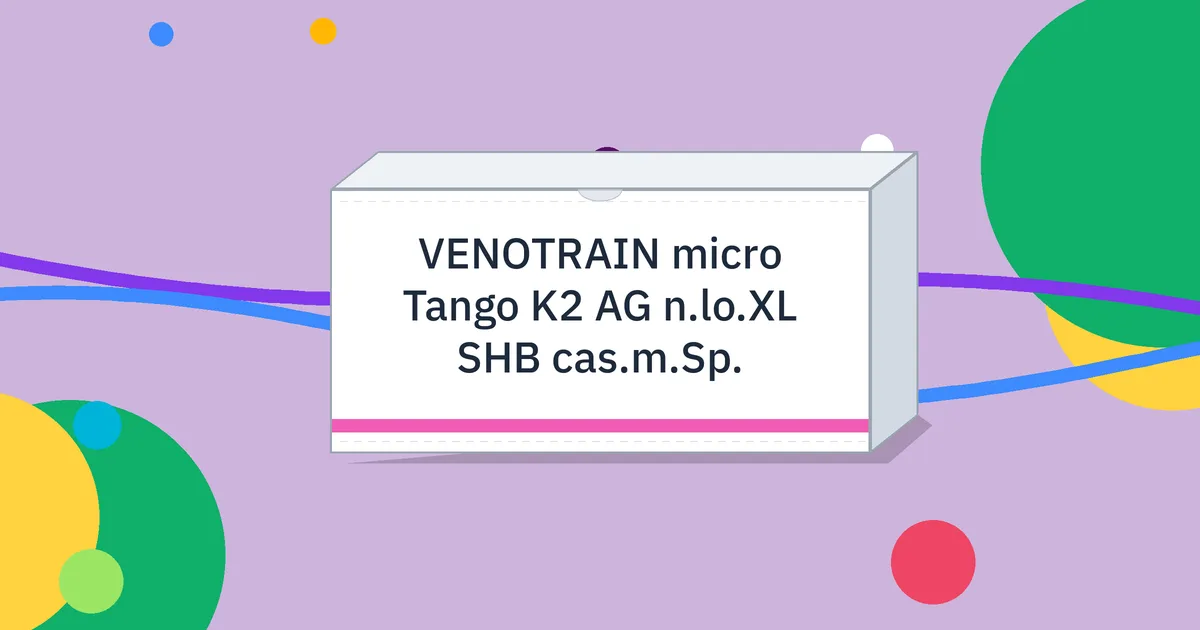 Symbolbild: Packung mit der Aufschrift VENOTRAIN micro Tango K2 AG n.lo.XL SHB cas.m.Sp. (PZN 20764567) – Verfügbarkeit und Bezug in Apotheken in Frankfurt am Main