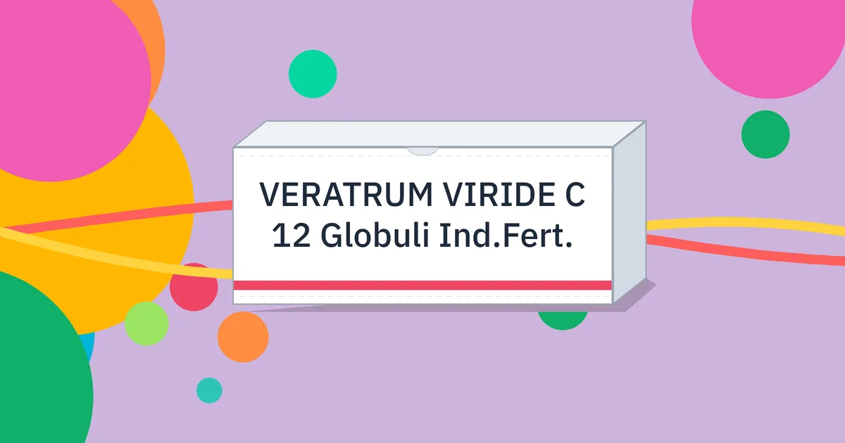 Symbolbild: Packung mit der Aufschrift VERATRUM VIRIDE C 12 Globuli Ind.Fert. (PZN 17693243) – Verfügbarkeit und Bezug in Apotheken in Frankfurt am Main