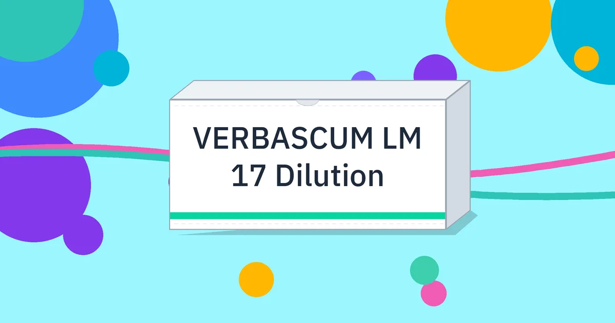 Symbolbild: Packung mit der Aufschrift VERBASCUM LM 17 Dilution (PZN 13266254) – Verfügbarkeit und Bezug in Apotheken in Frankfurt am Main
