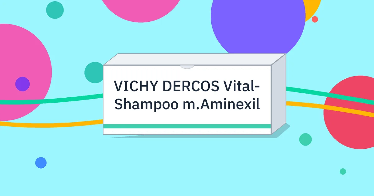 Symbolbild: Packung mit der Aufschrift VICHY DERCOS Vital-Shampoo m.Aminexil (PZN 06887576) – Verfügbarkeit und Bezug in Apotheken in Frankfurt am Main
